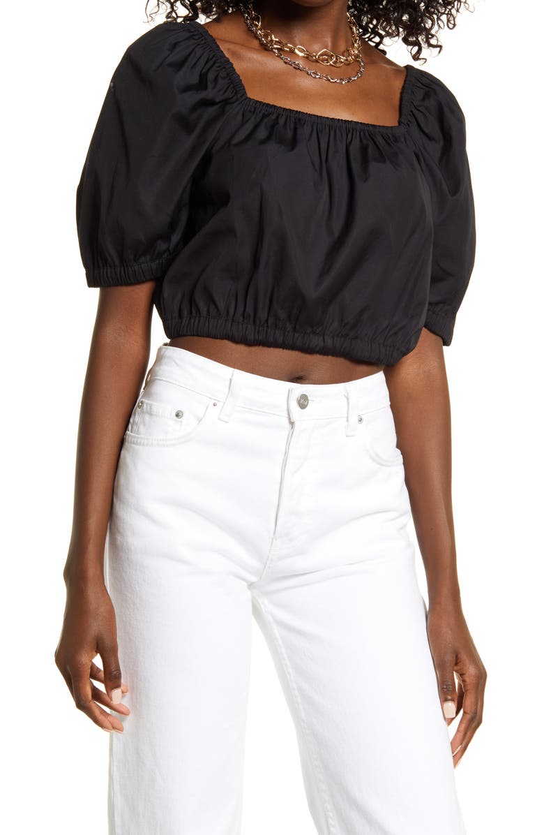 Open Edit Puff Sleeve Crop Top | Nordstromrack