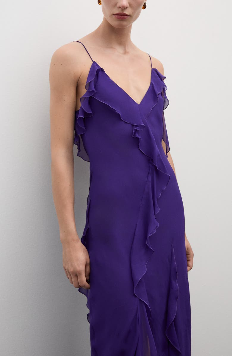 MANGO Ruffle Chiffon Dress | Nordstrom