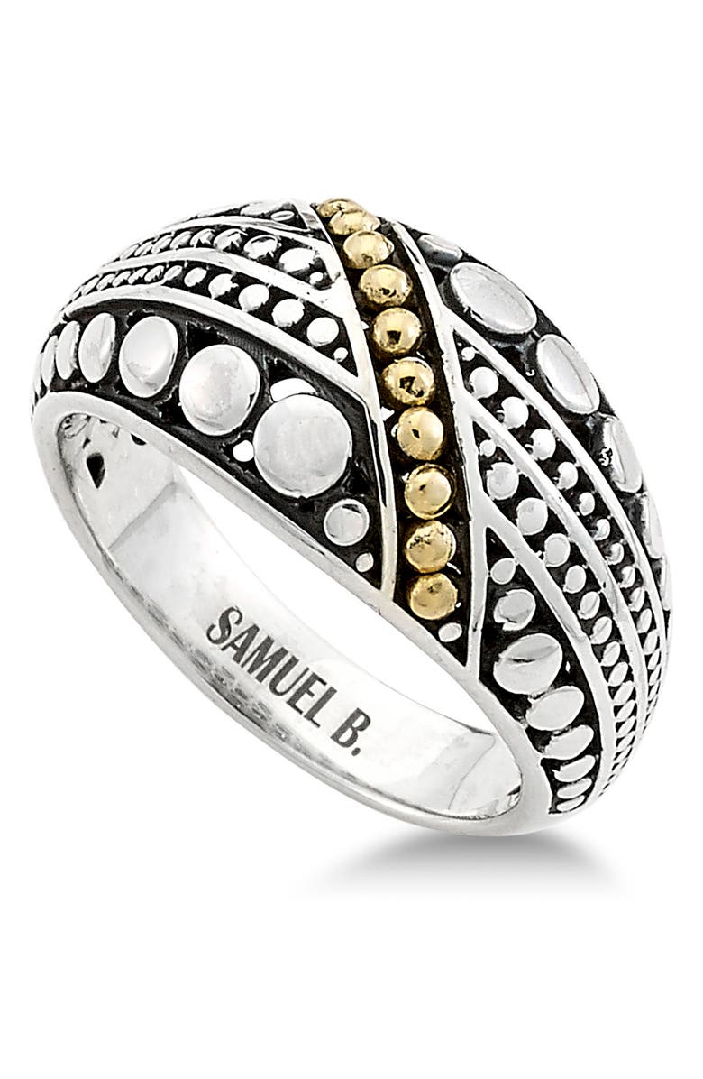 SAMUEL B. 18K Gold & Sterling Silver Dot Design Ring | Nordstromrack