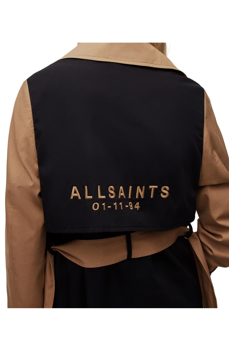 AllSaints Mixie Tie Waist Double Breasted Trench Coat | Nordstromrack