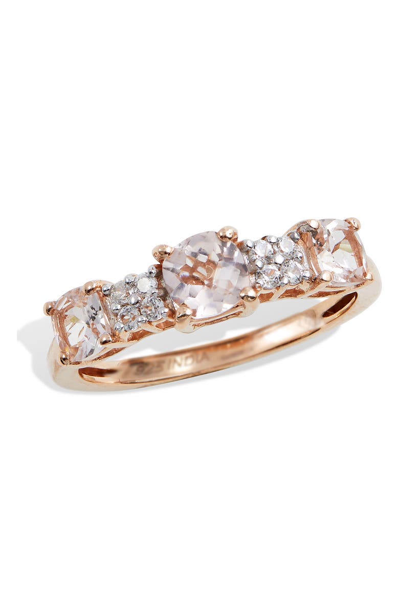 SAVVY CIE JEWELS 18K Rose Gold Plated Sterling Silver Morganite Ring ...