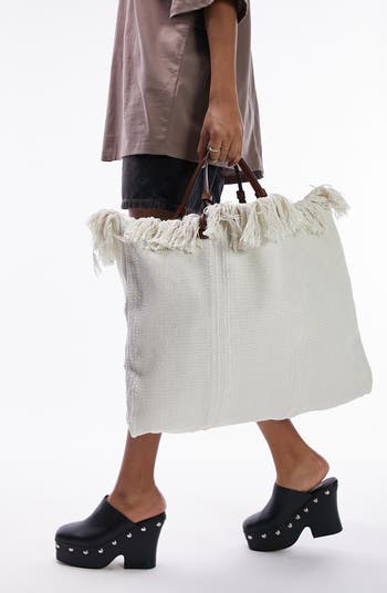 Topshop Jordan Fringe Canvas Tote | Nordstrom