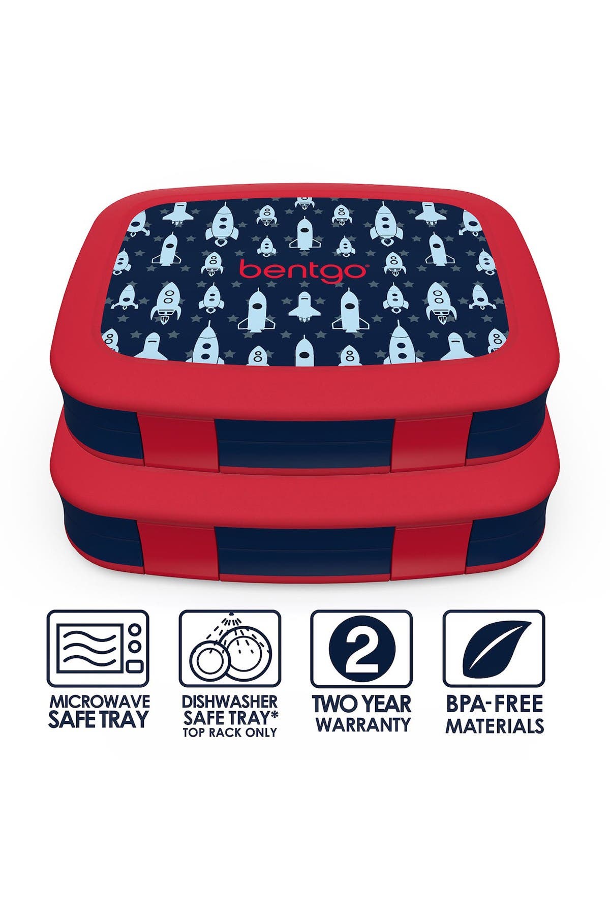 BENTGO 2-Pack of Kids Prints Leak-Proof 5-Compartment Bento-Style Lunch ...