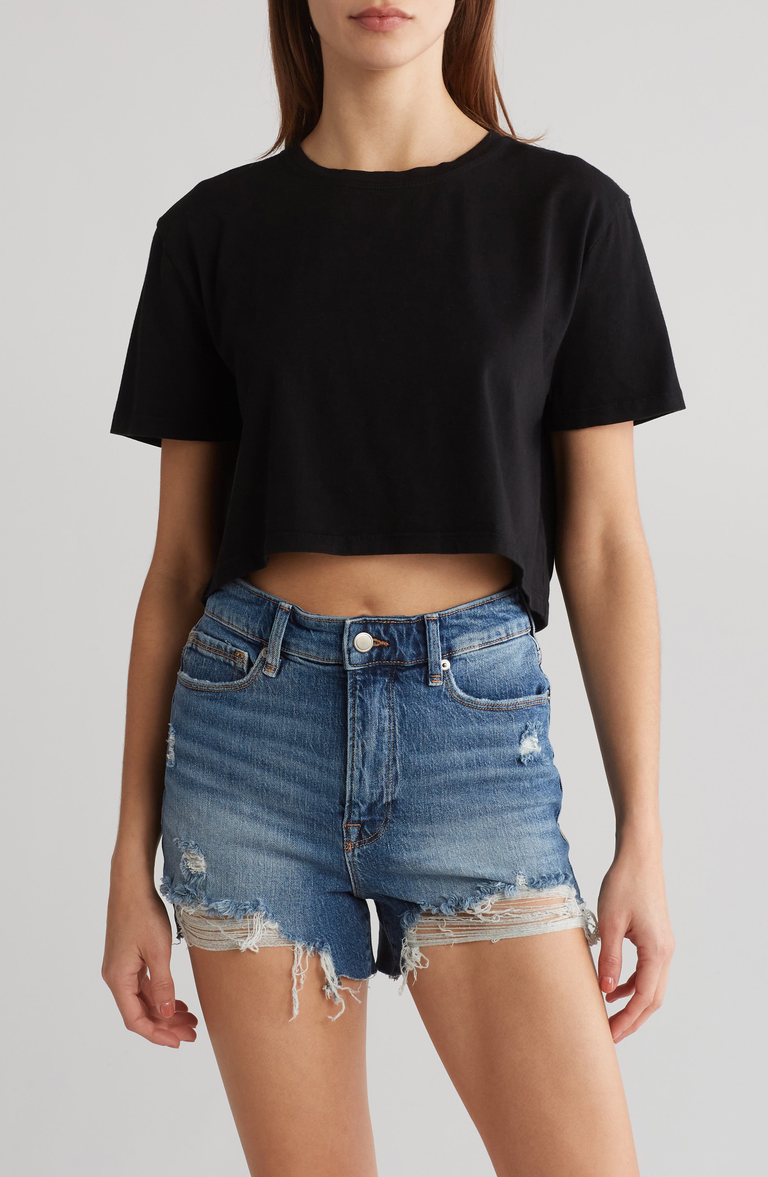 Good American Crop Cotton T-Short | Nordstromrack