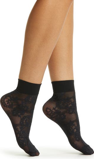 Oroblu Fine Lace Crew Socks | Nordstrom