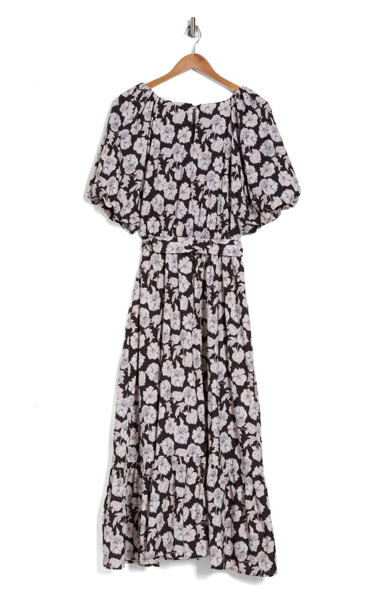 MELLODAY Floral Print Poplin Midi Dress | Nordstromrack