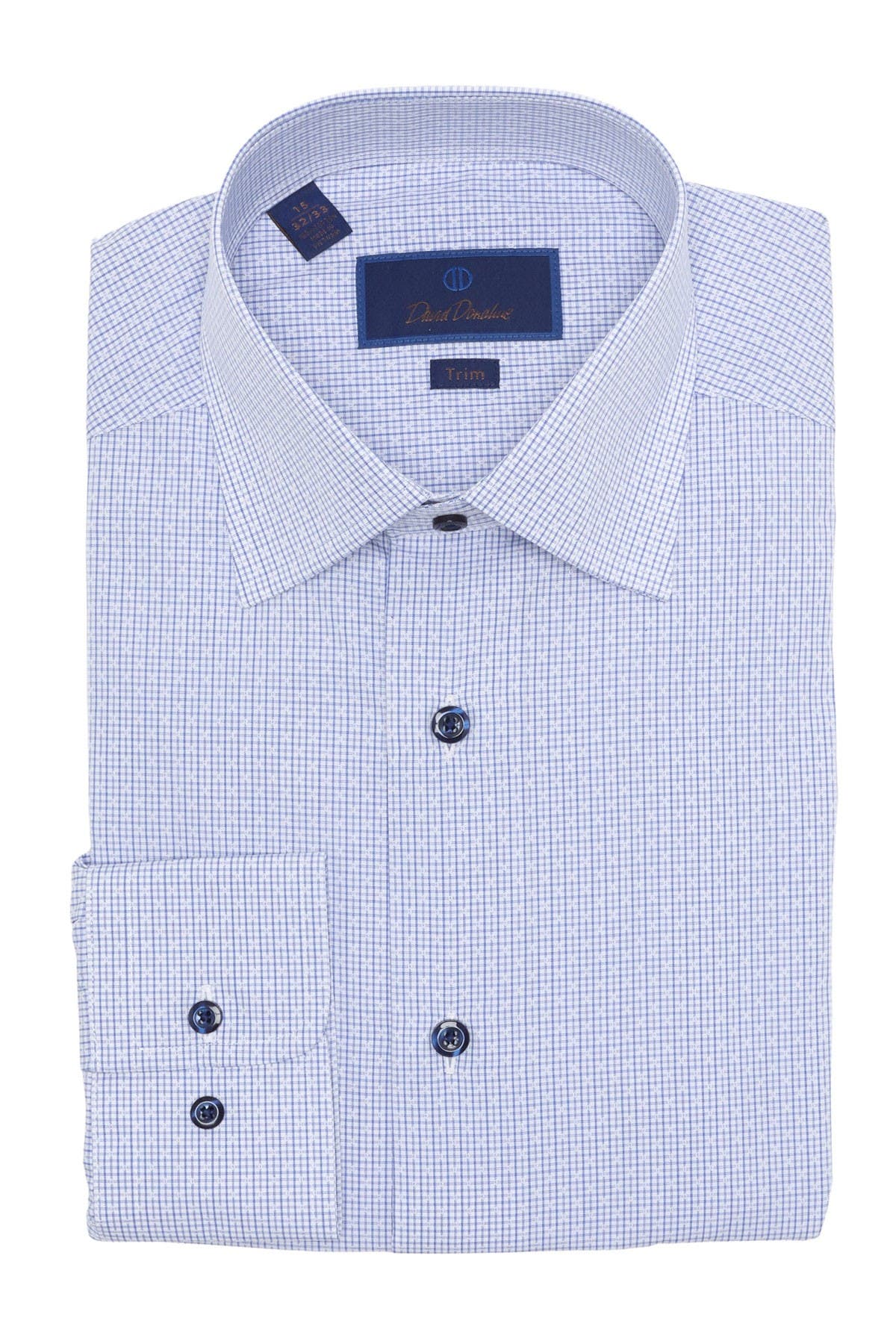 David Donahue Trim Fit Pattern Dress Shirt | Nordstromrack