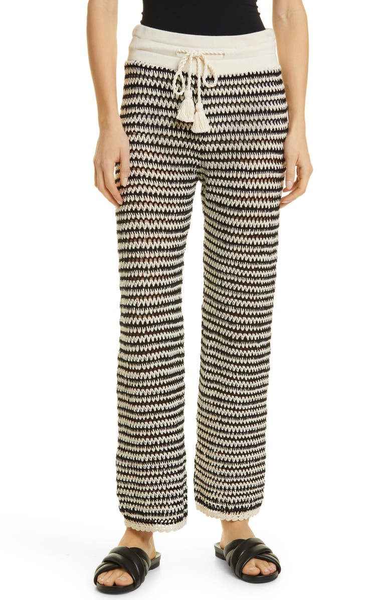Veronica Beard Arzoo Tie Waist Crochet Cover-Up Pants | Nordstromrack