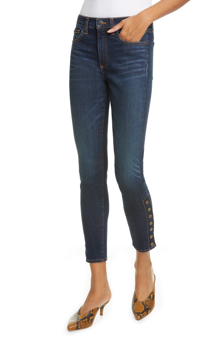 Veronica Beard Debbie Side Button High Waist Ankle Skinny Jeans ...