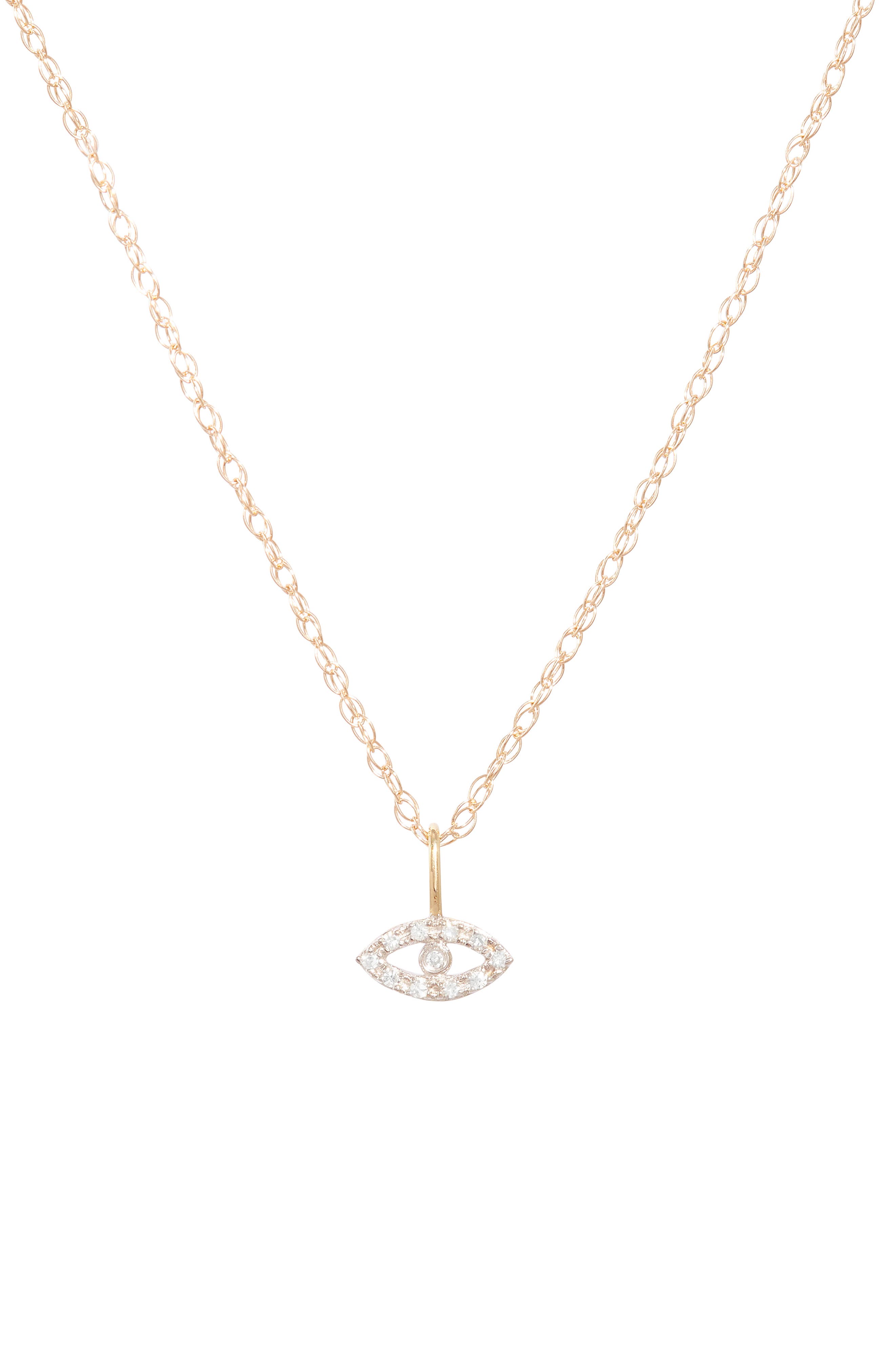 STONE AND STRAND Pavé Diamond Evil Eye Pendant Necklace (Women) | Nordstrom
