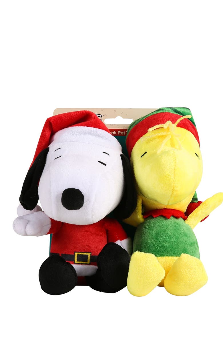 FETCH 4 PETS Peanuts 9" Holiday Snoopy Santa & Woodstock Elf Big Head ...