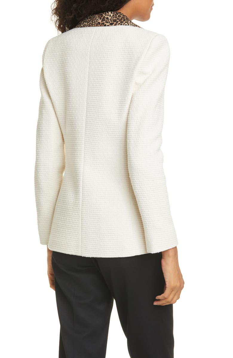 Helene Berman Carine Leopard Contrast Tweed Blazer | Nordstromrack