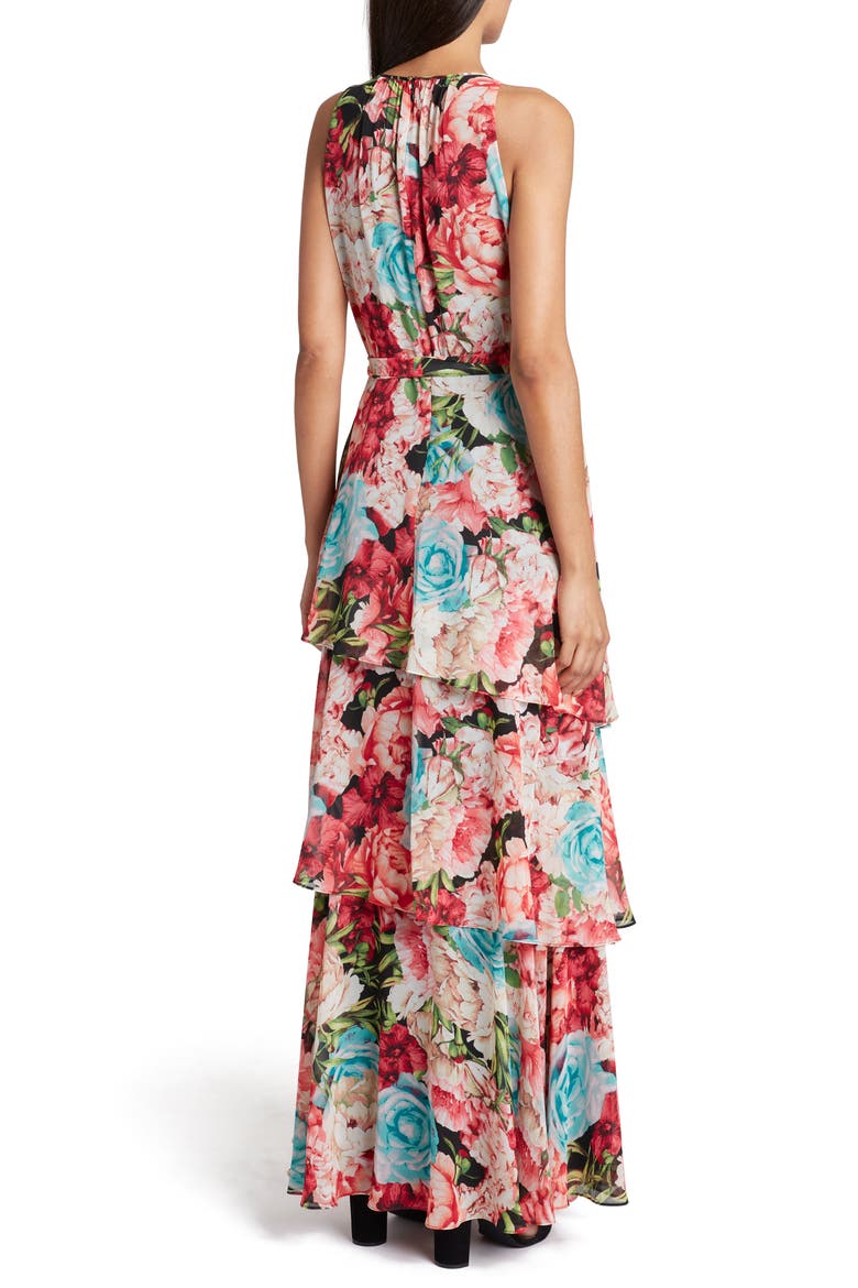 Floral Halter Neck Chiffon Maxi Dress (Women) | Nordstromrack