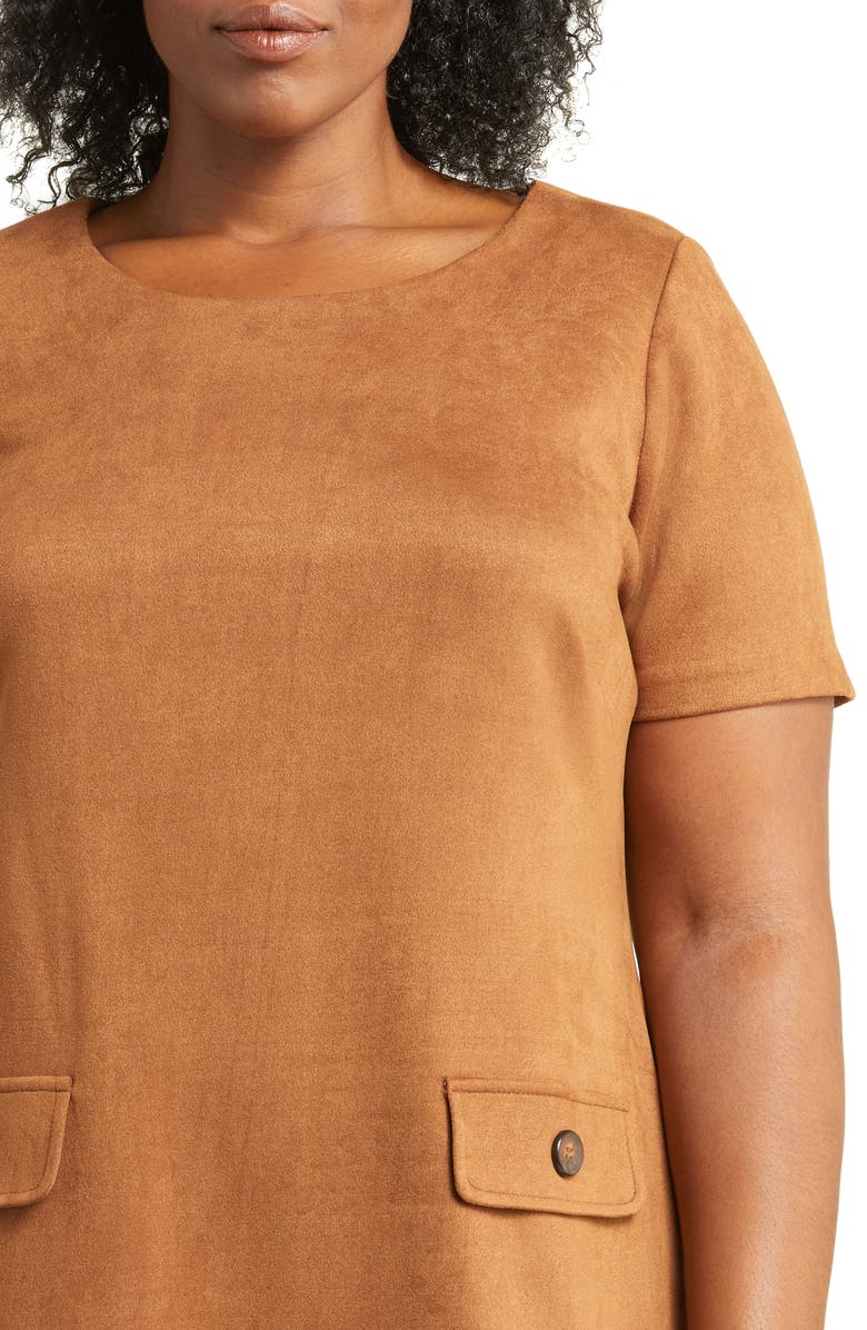 Connected Apparel Faux Suede A-Line Dress | Nordstromrack