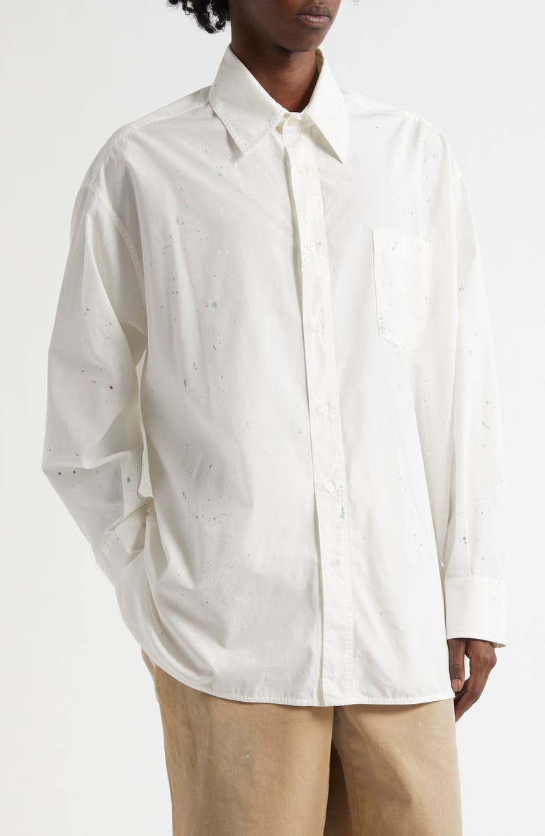 MM6 Maison Margiela Paint Splatter Button-Up Shirt | Nordstromrack