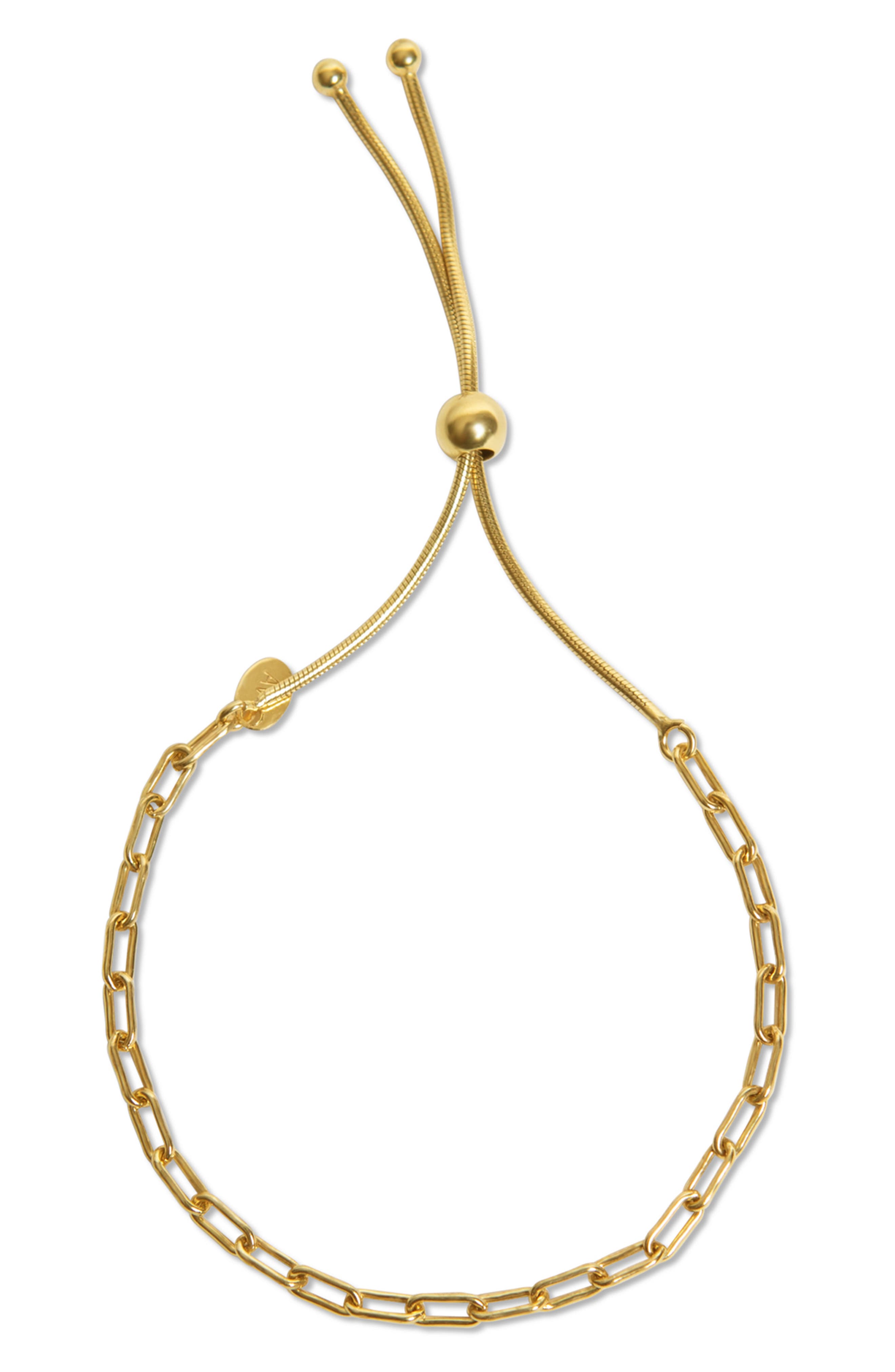 Argento Vivo Sterling Silver Paper Clip Chain Adjustable Slide Bracelet ...