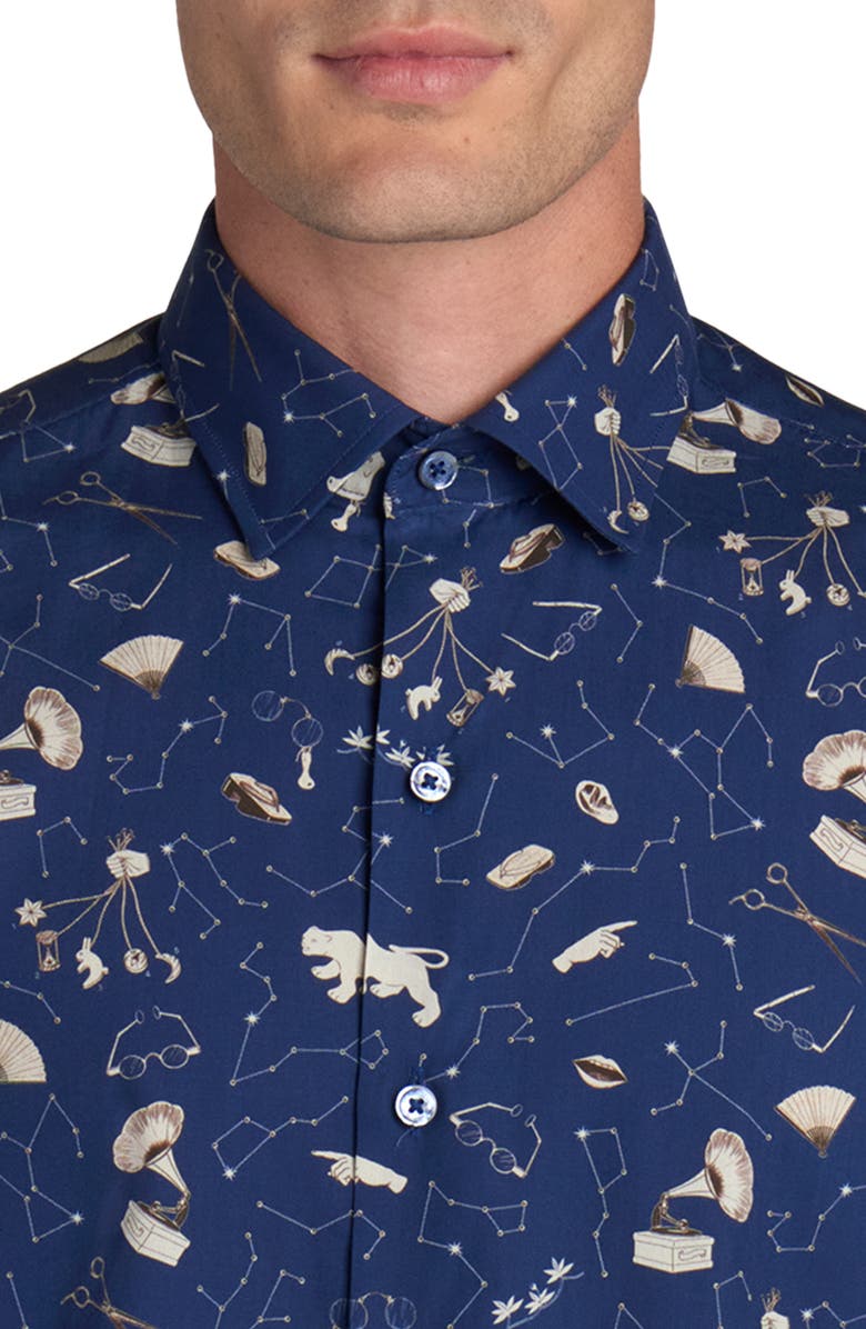 Bugatchi Liberty Shaped Fit Stretch Cotton Button-Up Shirt | Nordstrom