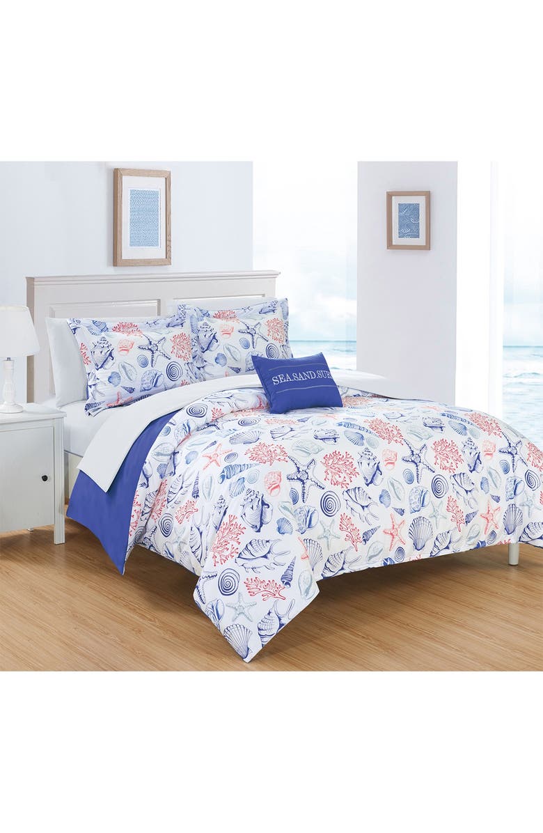 CHIC King Candace Reversible Sea Sand Surf Theme Printed Design Duvet ...