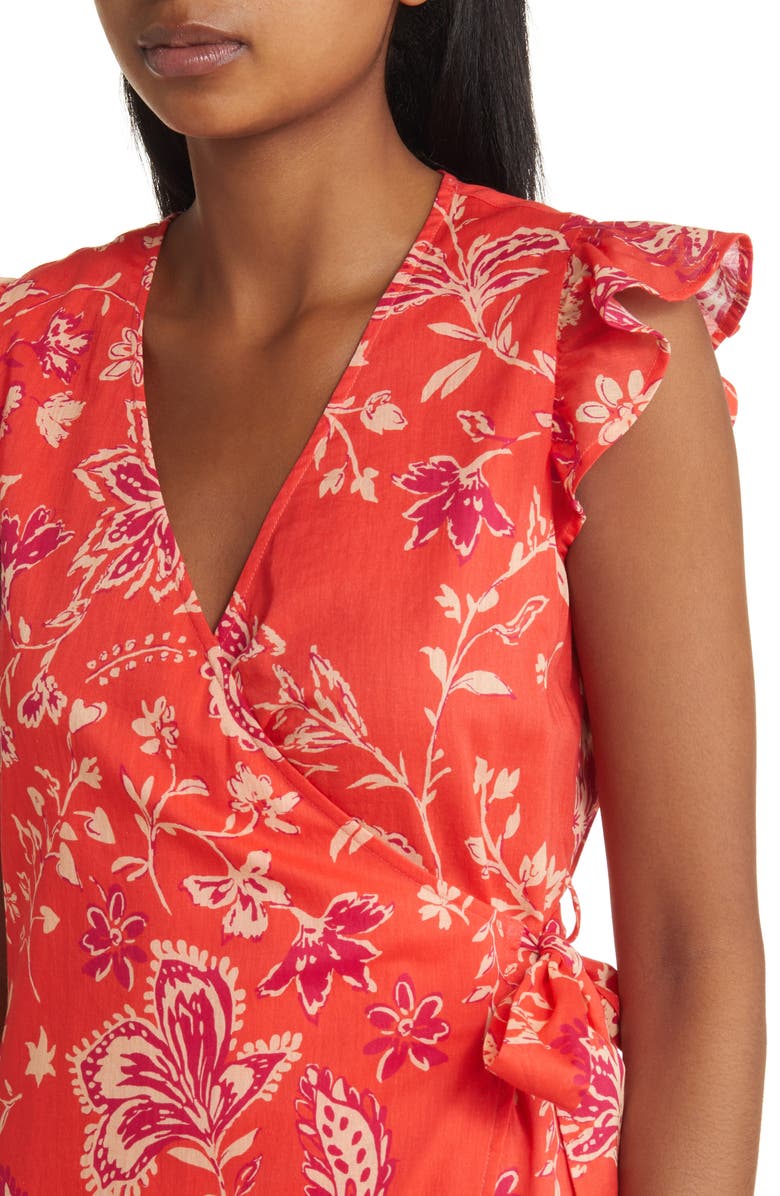Du Paradis Floral Cotton Wrap Maxi Dress | Nordstromrack