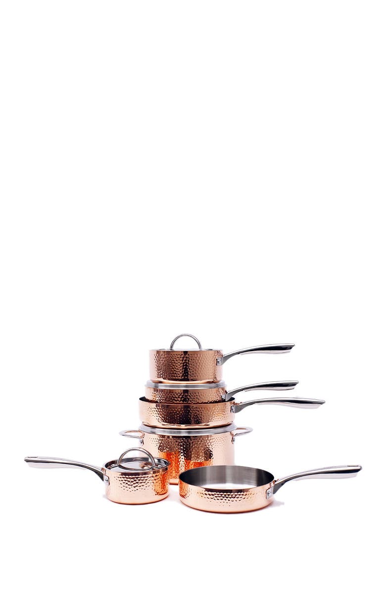 BergHOFF Hammered Vintage Collection 10-Piece Copper Cookware Set ...