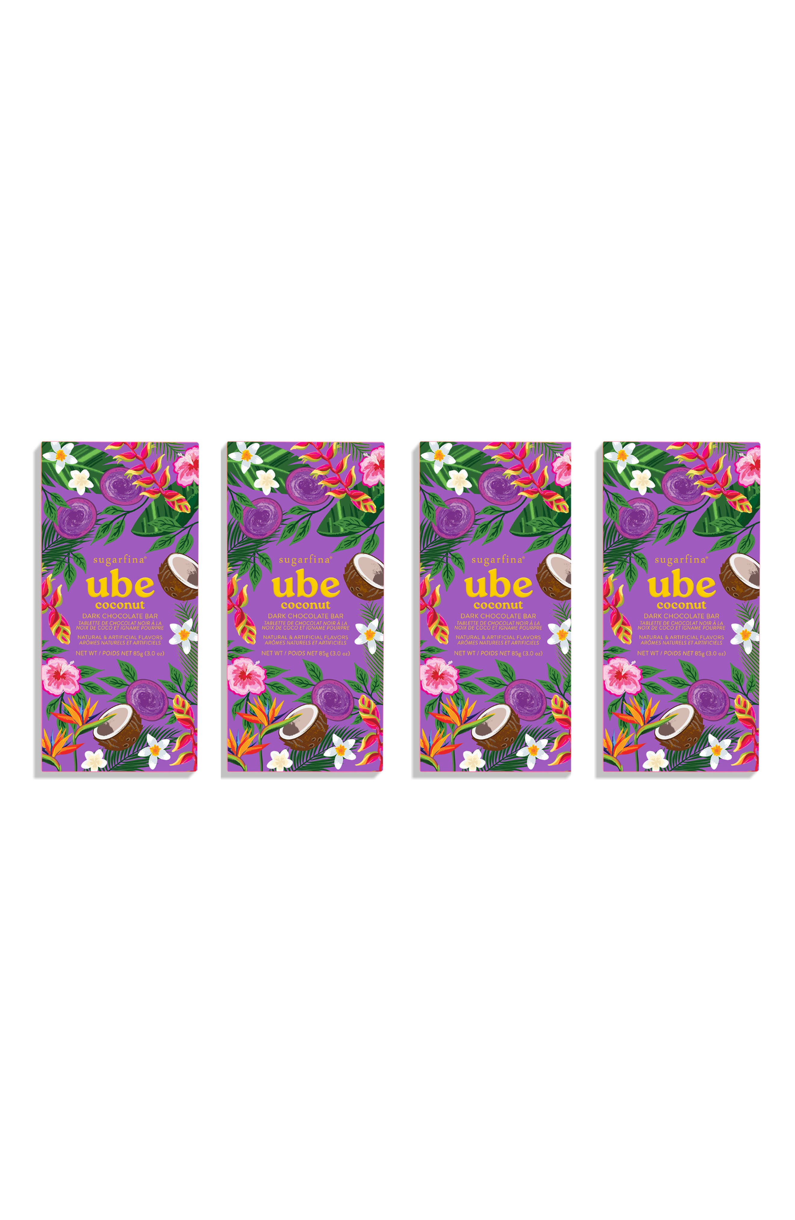 sugarfina Ube Coconut Set of 4 Dark Chocolate Bars | Nordstrom