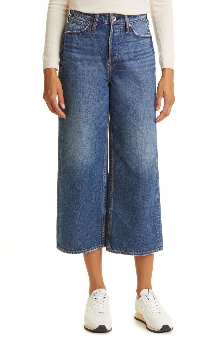 rag & bone Maya High Waist Wide Leg Ankle Jeans | Nordstromrack