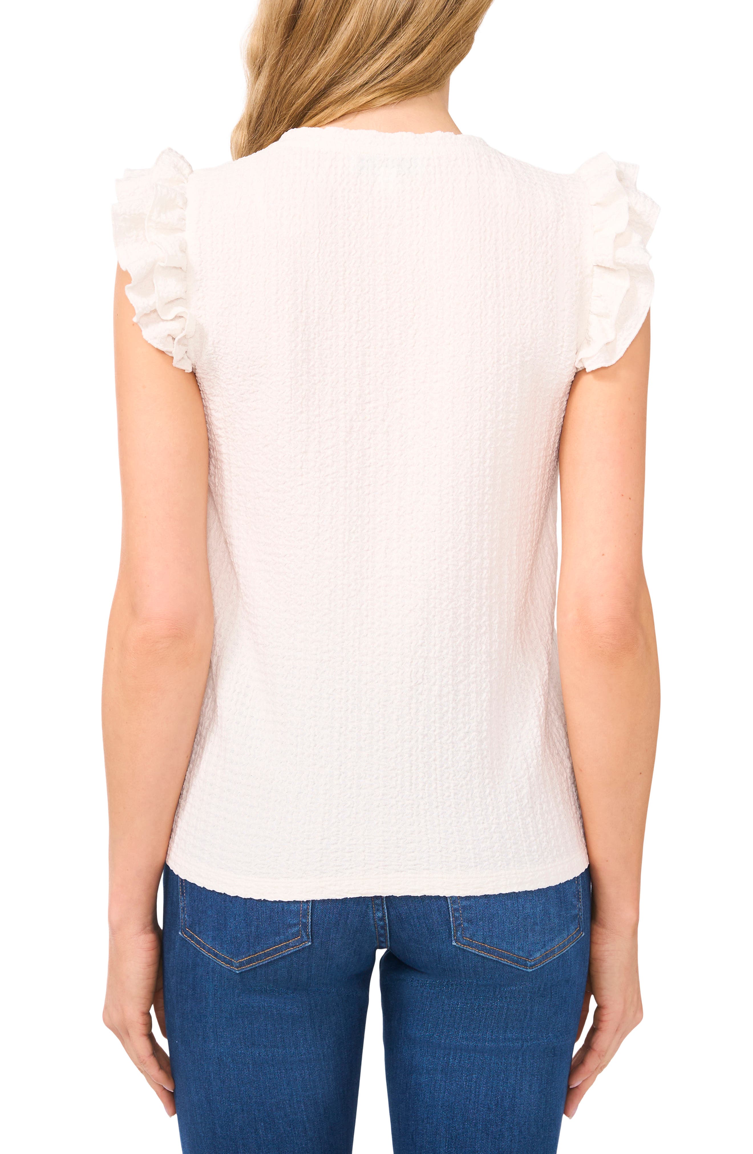 CeCe Ruffle Sleeve Textured Knit Top | Nordstrom