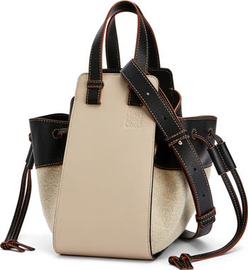Loewe Small Hammock Drawstring Leather & Linen Bag | Nordstrom