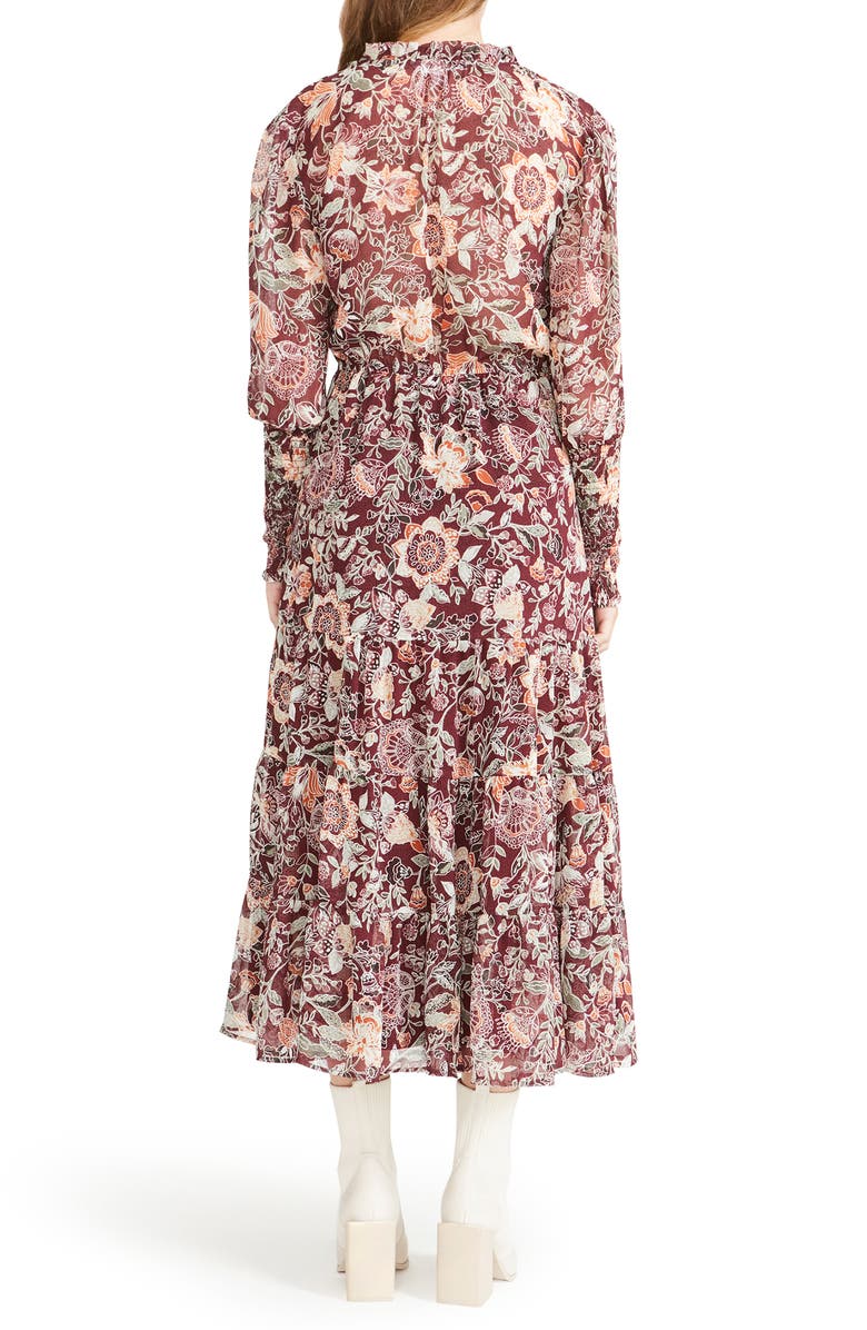 BB Dakota by Steve Madden All Mixed Up Floral Long Sleeve Midi Dress ...
