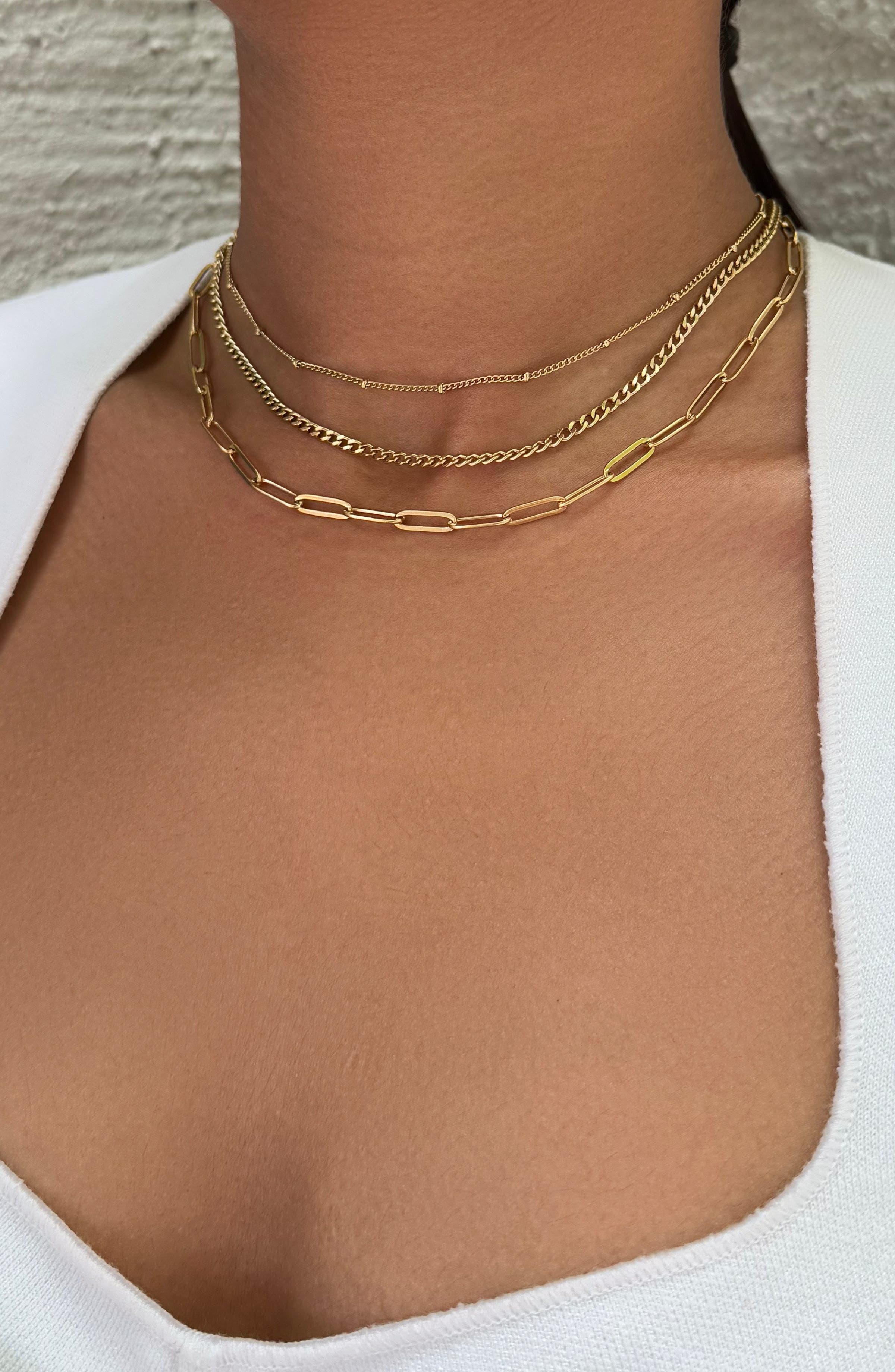 Adornia Tarnish Resistant Set of 3 Assorted Chain Necklaces | Nordstromrack
