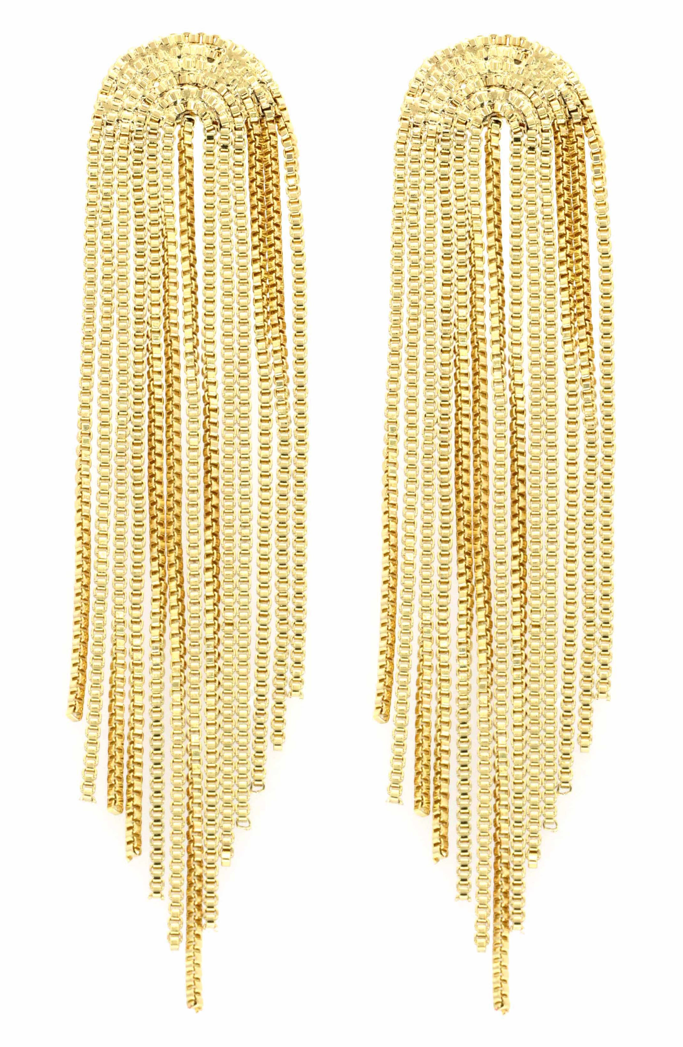Panacea Tapered Chain Fringe Drop Earrings | Nordstromrack