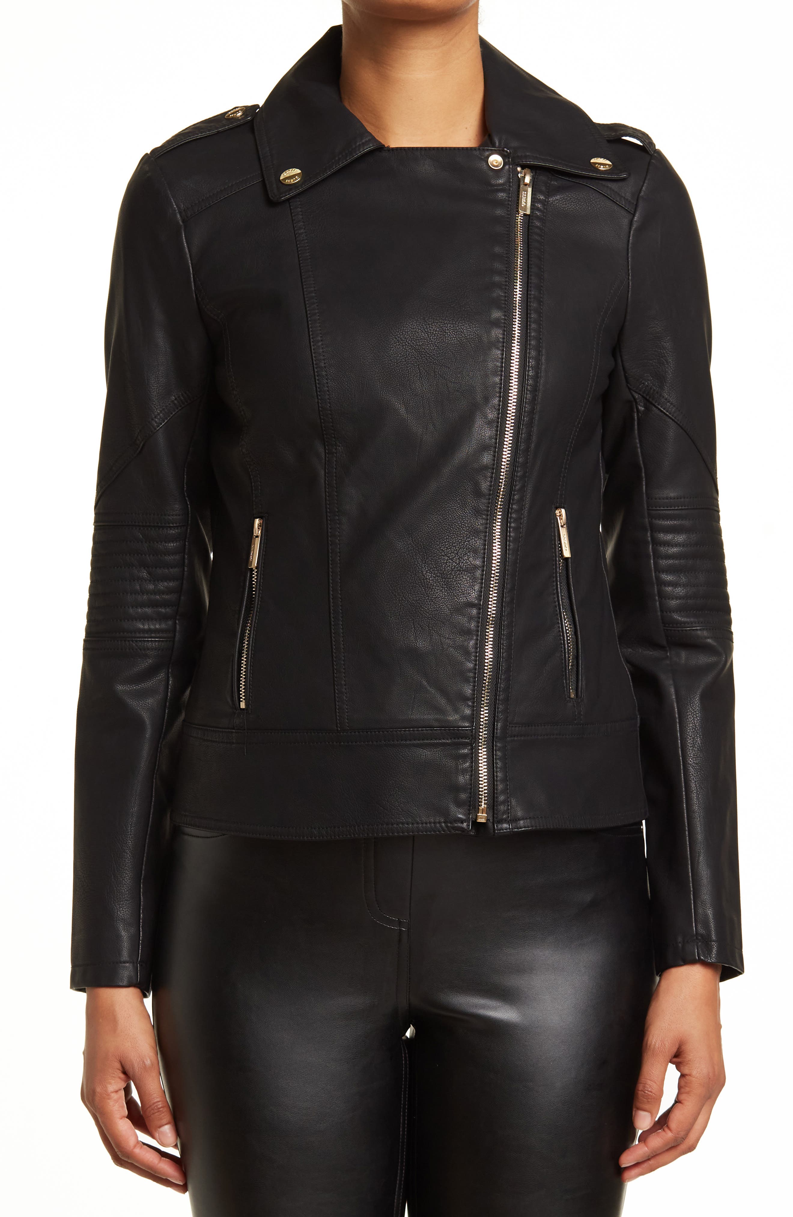 GUESS Faux Leather Asymmetrical Moto Jacket | Nordstromrack
