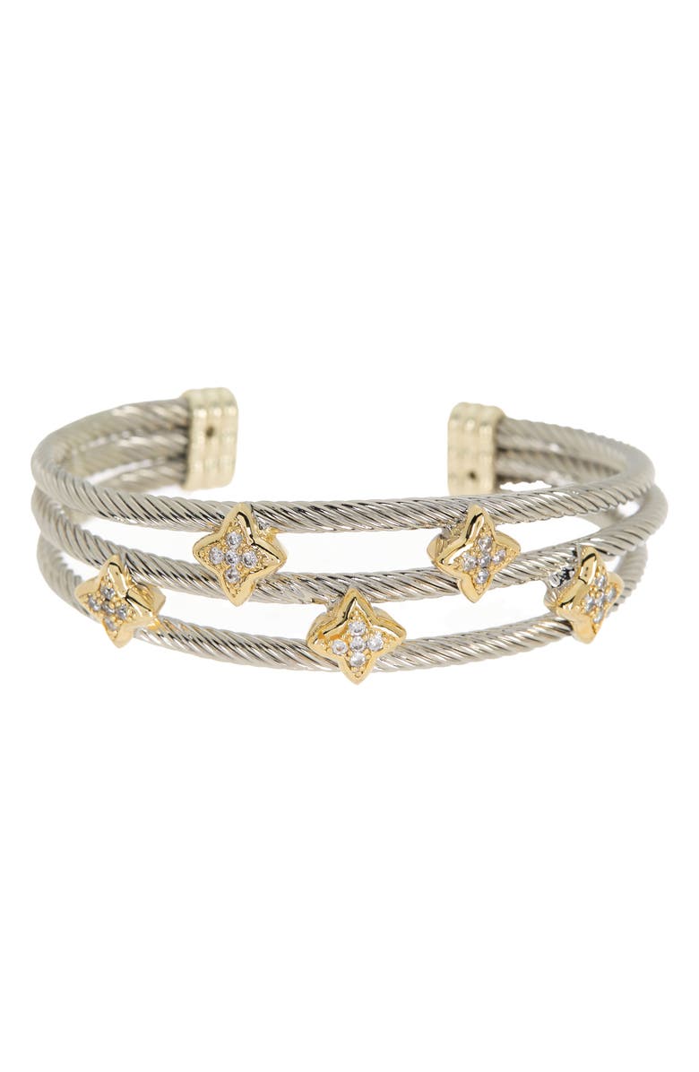 Juvell MESHMERISE Pave CZ Triple Strand Twisted Cable Cuff Bracelet ...