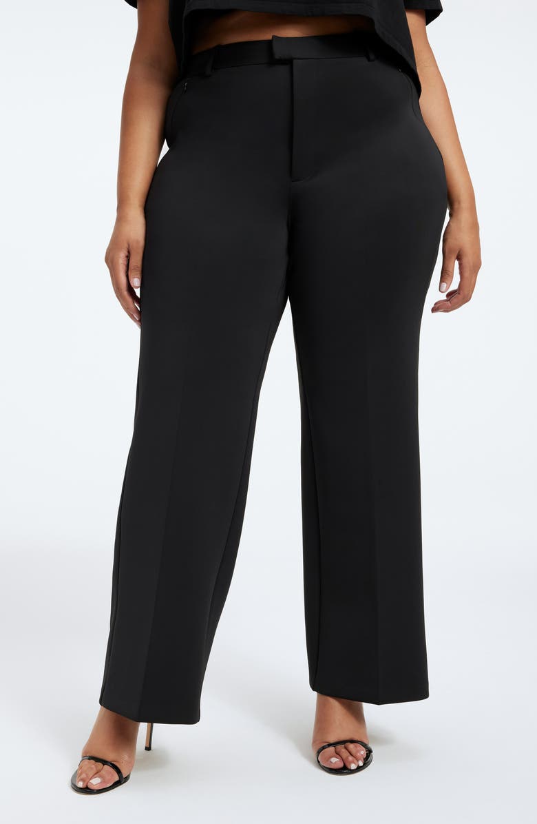 Good American Shiny Scuba Wide Leg Trousers | Nordstromrack