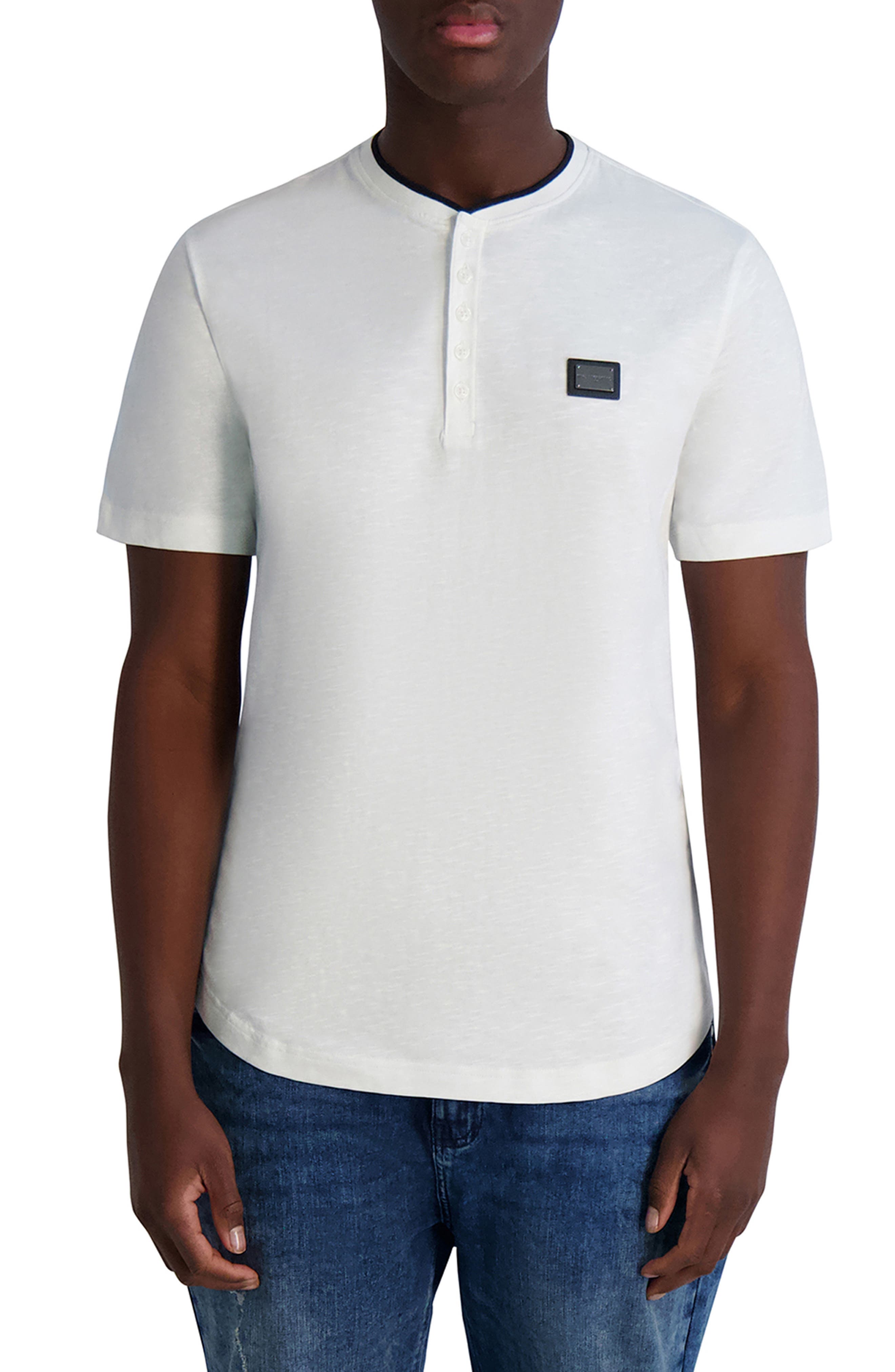 KARL LAGERFELD PARIS Logo Plaque Henley T-Shirt | Nordstromrack