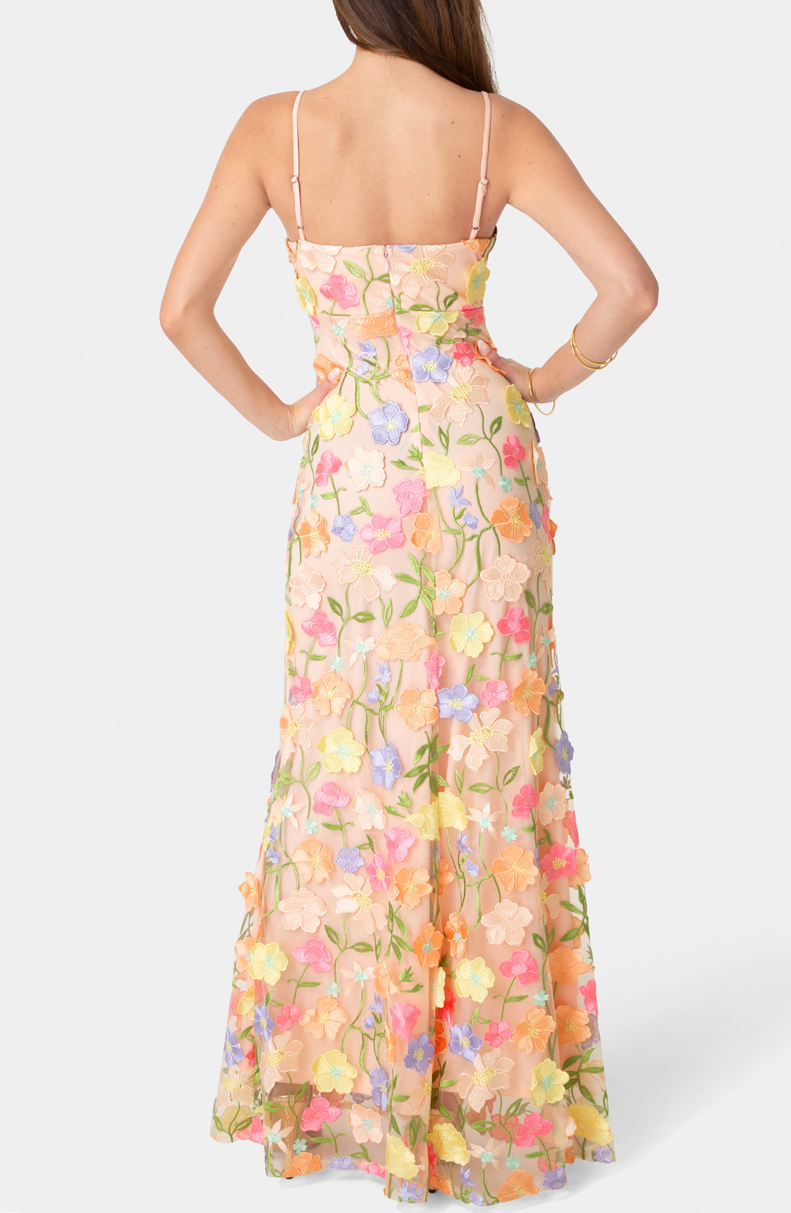 bebe Floral Embroidered Gown | Nordstromrack