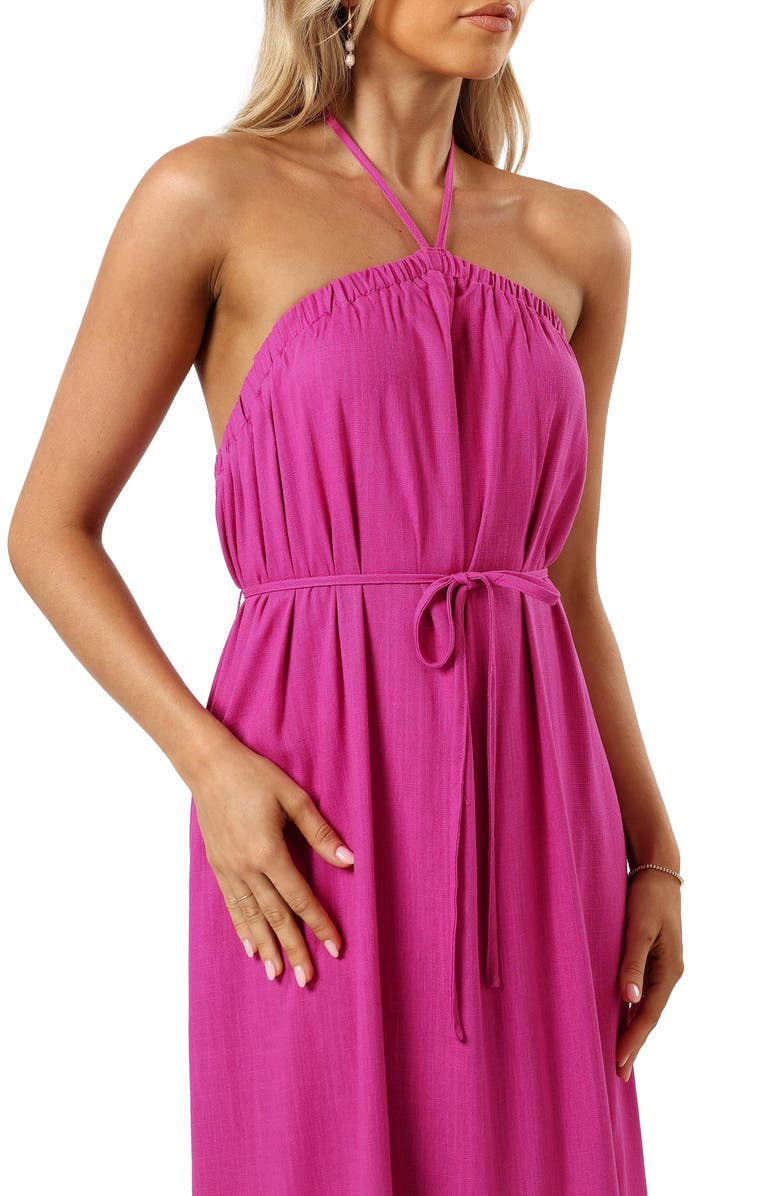 Petal & Pup Halter Neck Linen Blend Maxi Dress | Nordstrom