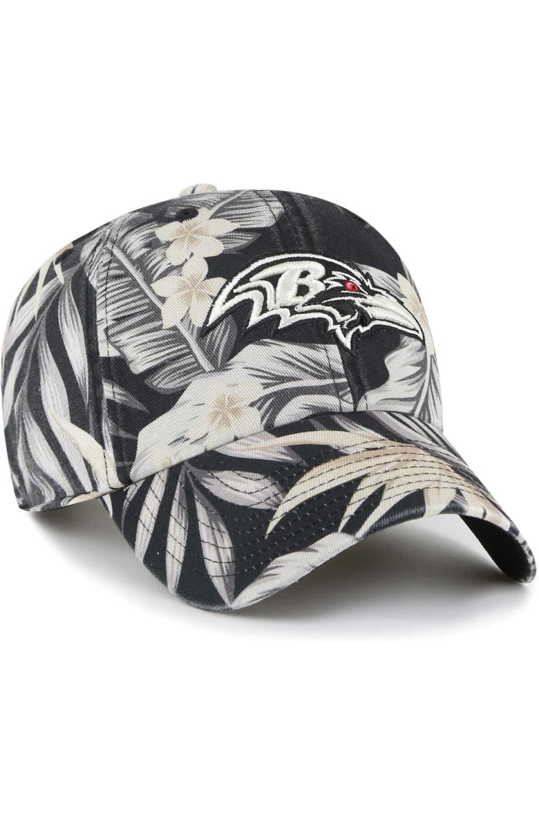 '47 Men's '47 Black Baltimore Ravens Tropicalia Clean Up Adjustable Hat ...