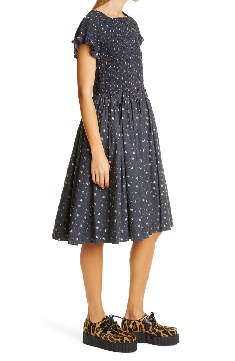 Molly Goddard Tilly Floral Shirred Cotton Dress | Nordstromrack