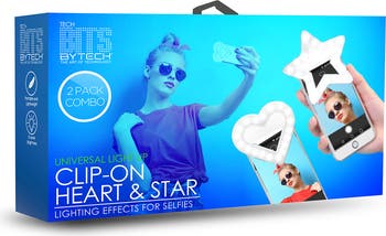 BYTECH Universal Light-Up Clip-On Heart & Star Lighting Effect for ...