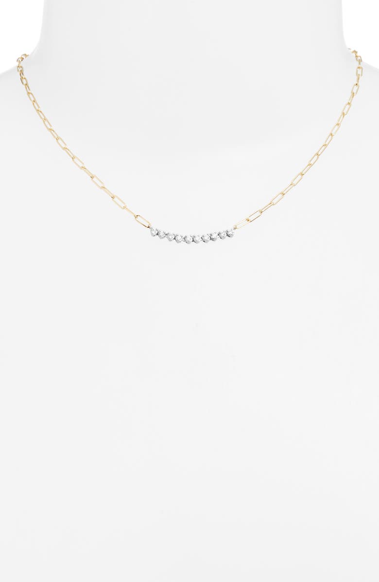 Meira T Mini Riviera Diamond Paper Clip Necklace | Nordstrom