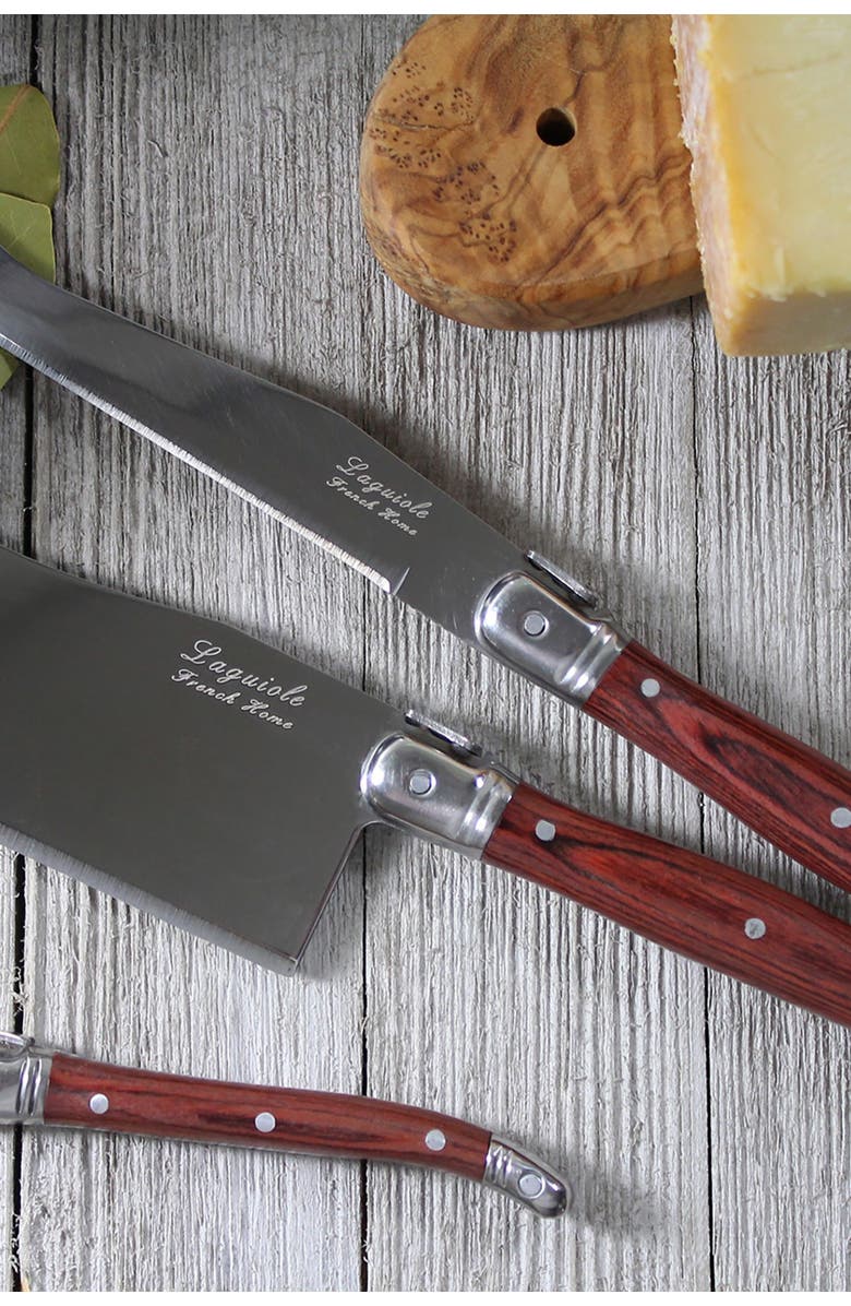 FRENCH HOME 3-Piece Large Laguiole Pakkawood Cheese Knife Set ...