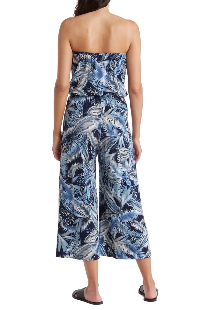 Connected Apparel Tropical Print Strapless Jumpsuit | Nordstromrack