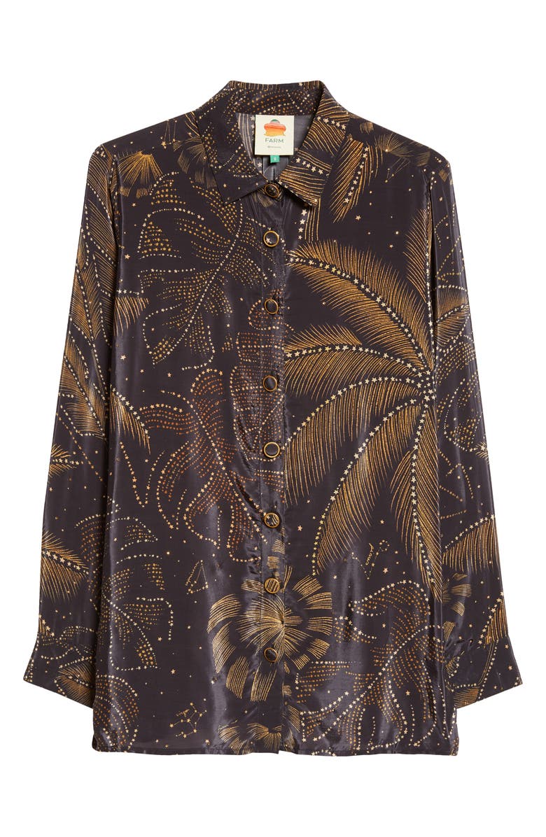 FARM Rio Golden Foliage Button-Up Pajama Shirt | Nordstromrack