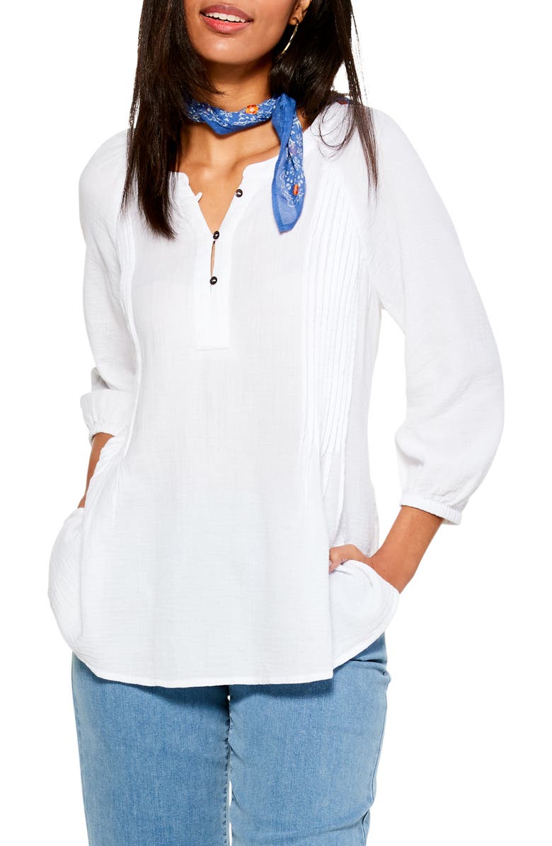 NIC+ZOE Double Gauze Pintuck Blouse | Nordstrom