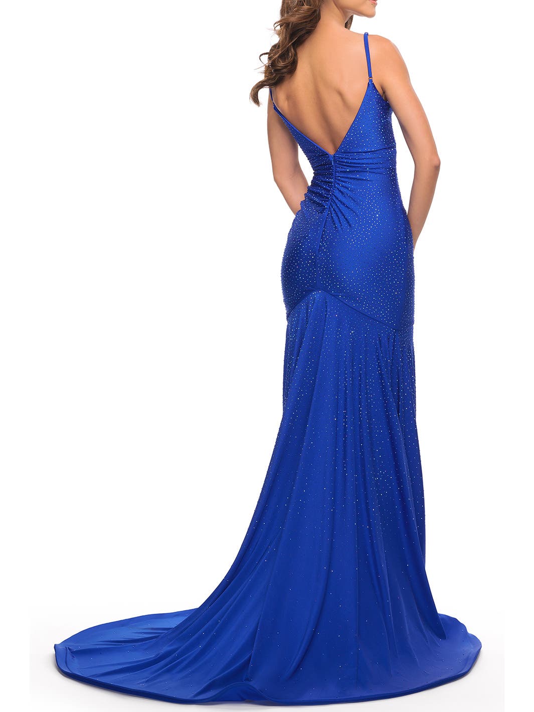 La Femme Dramatic Jersey Rhinestone Gown with Train | Nordstrom