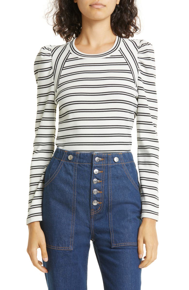 Veronica Beard Delano Stripe Cotton Top | Nordstromrack