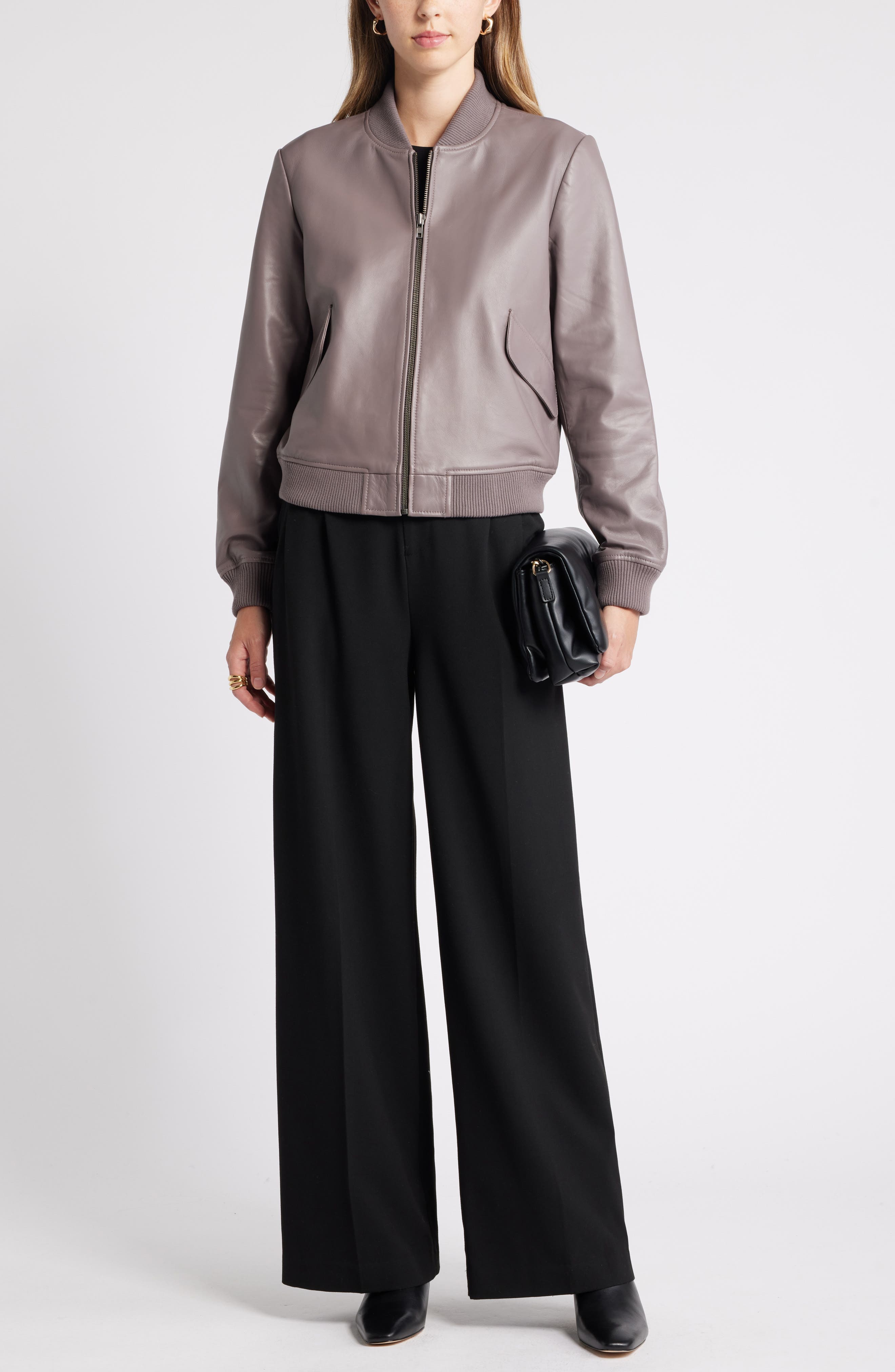 Nordstrom Leather Bomber Jacket | Nordstromrack