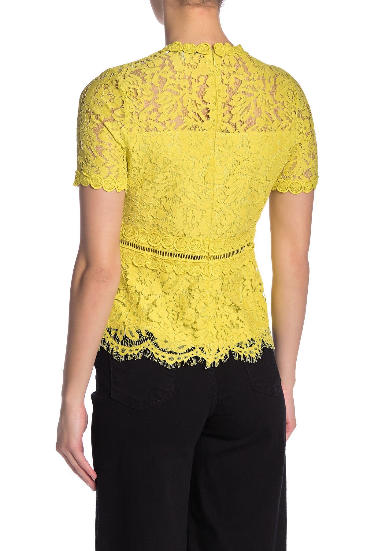 ONE ONE SIX Scallop Hem Lace Top | Nordstromrack