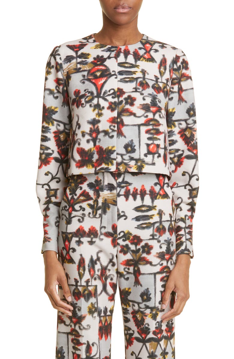 Lela Rose Ikat Print Lantern Sleeve Blouse | Nordstromrack